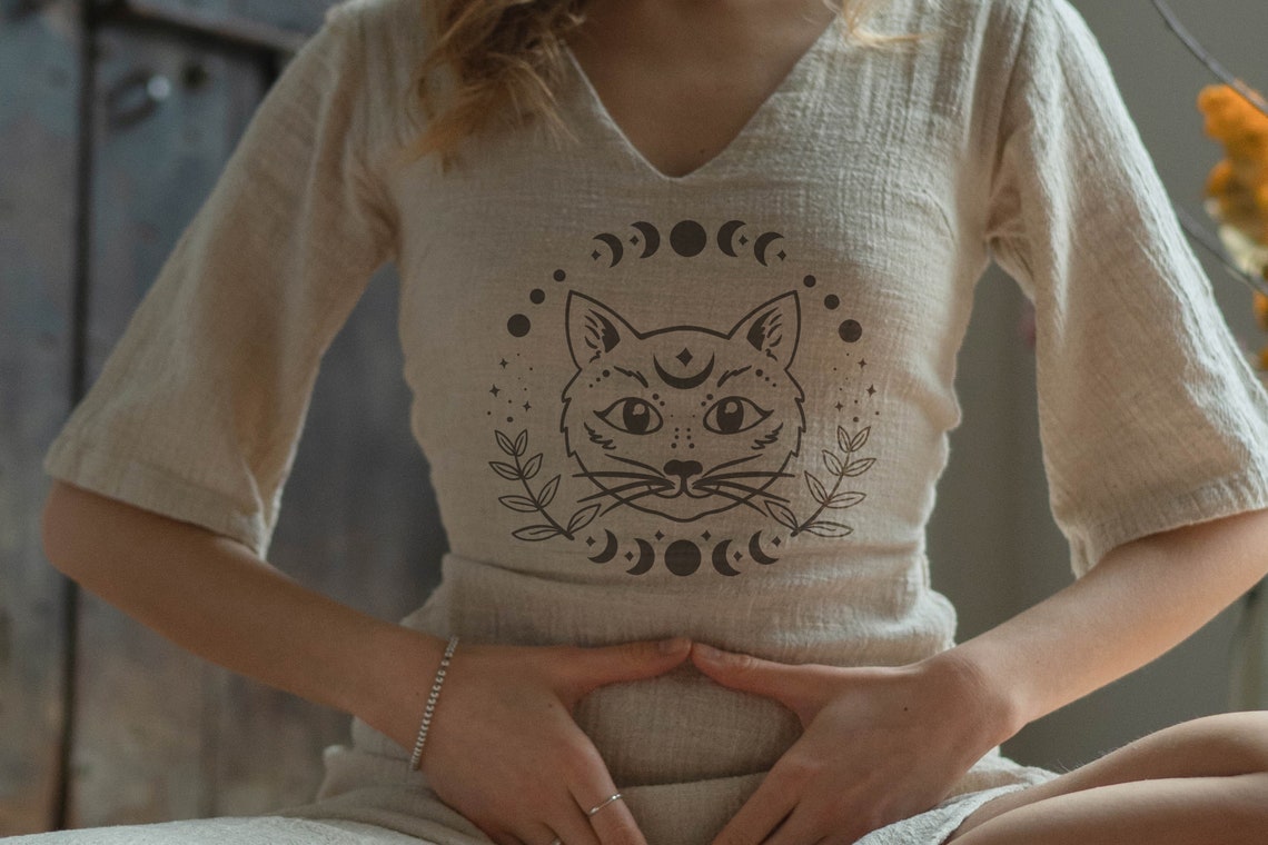 Cat and Moon Phases Svg, Magic Cat, Celestial Cat, Witch, Witchy Cat ...