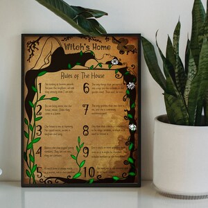Witchs Rules of the House, Witch Rules Poster, Art Print, Halloween ...