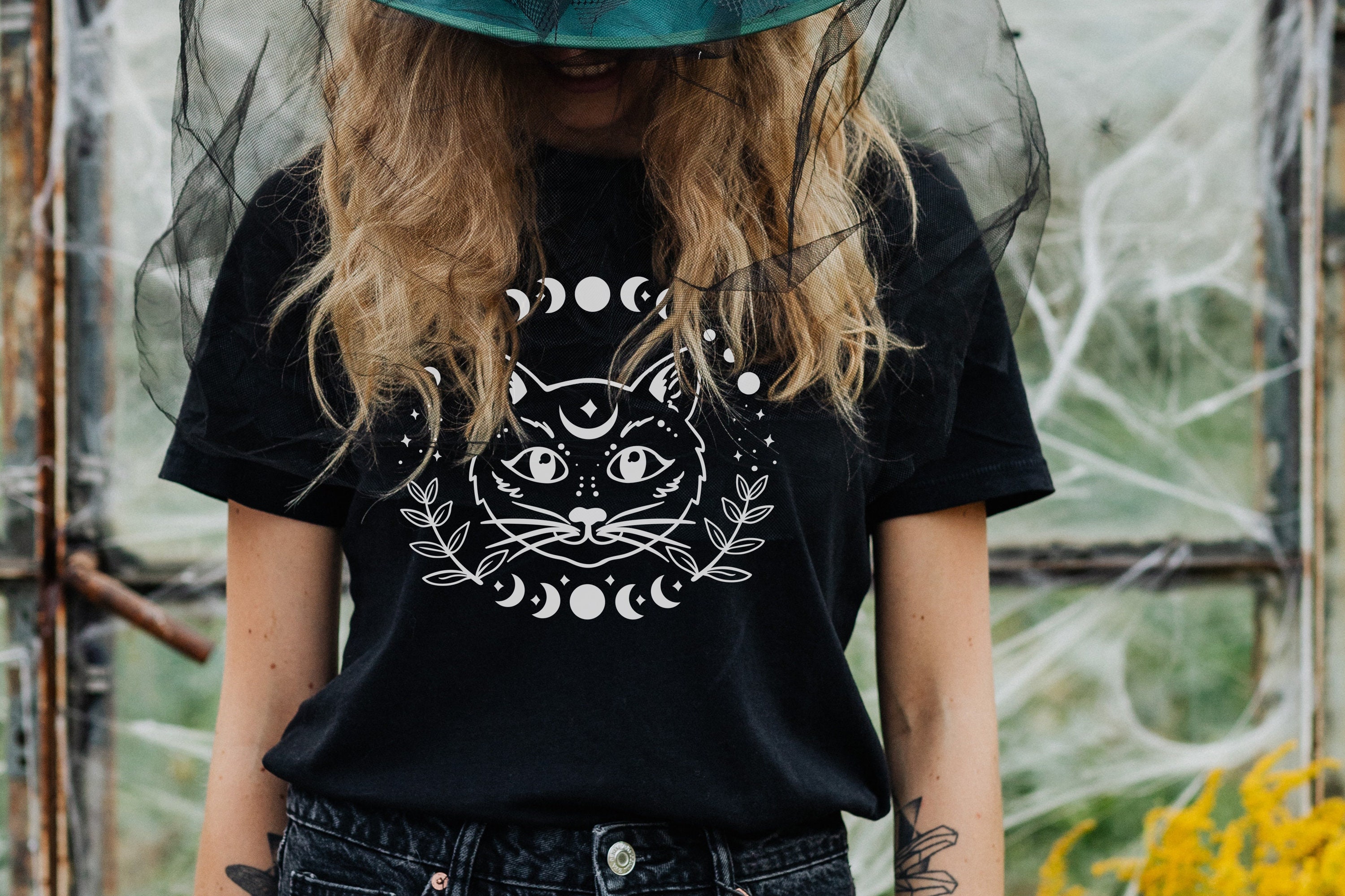 Cat and Moon Phases Svg, Magic Cat, Celestial Cat, Witch, Witchy Cat ...