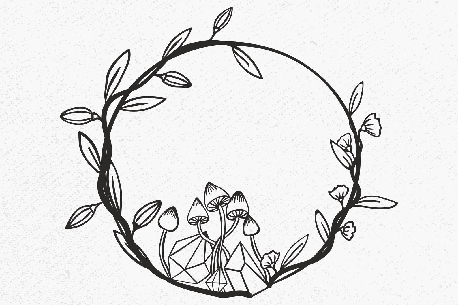 Witch Boho Frame Svg, Circle Frame SVG, Cricut, Cut File, Floral Frame ...