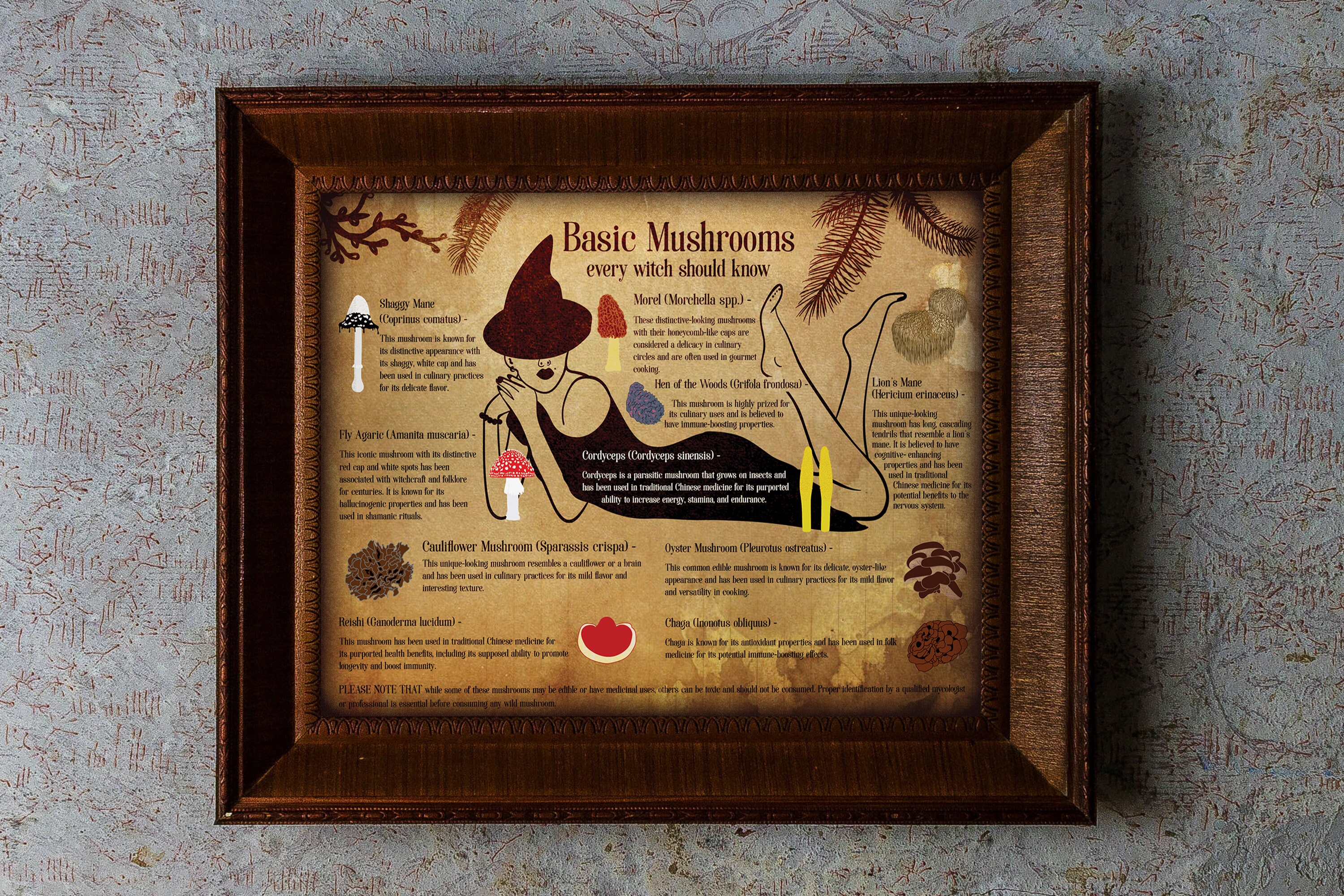 Basic Mushrooms Every Witch Should Know, Witch Poster, Art Print ...