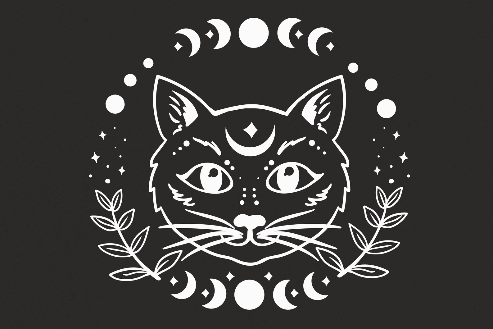Cat and Moon Phases Svg, Magic Cat, Celestial Cat, Witch, Witchy Cat ...