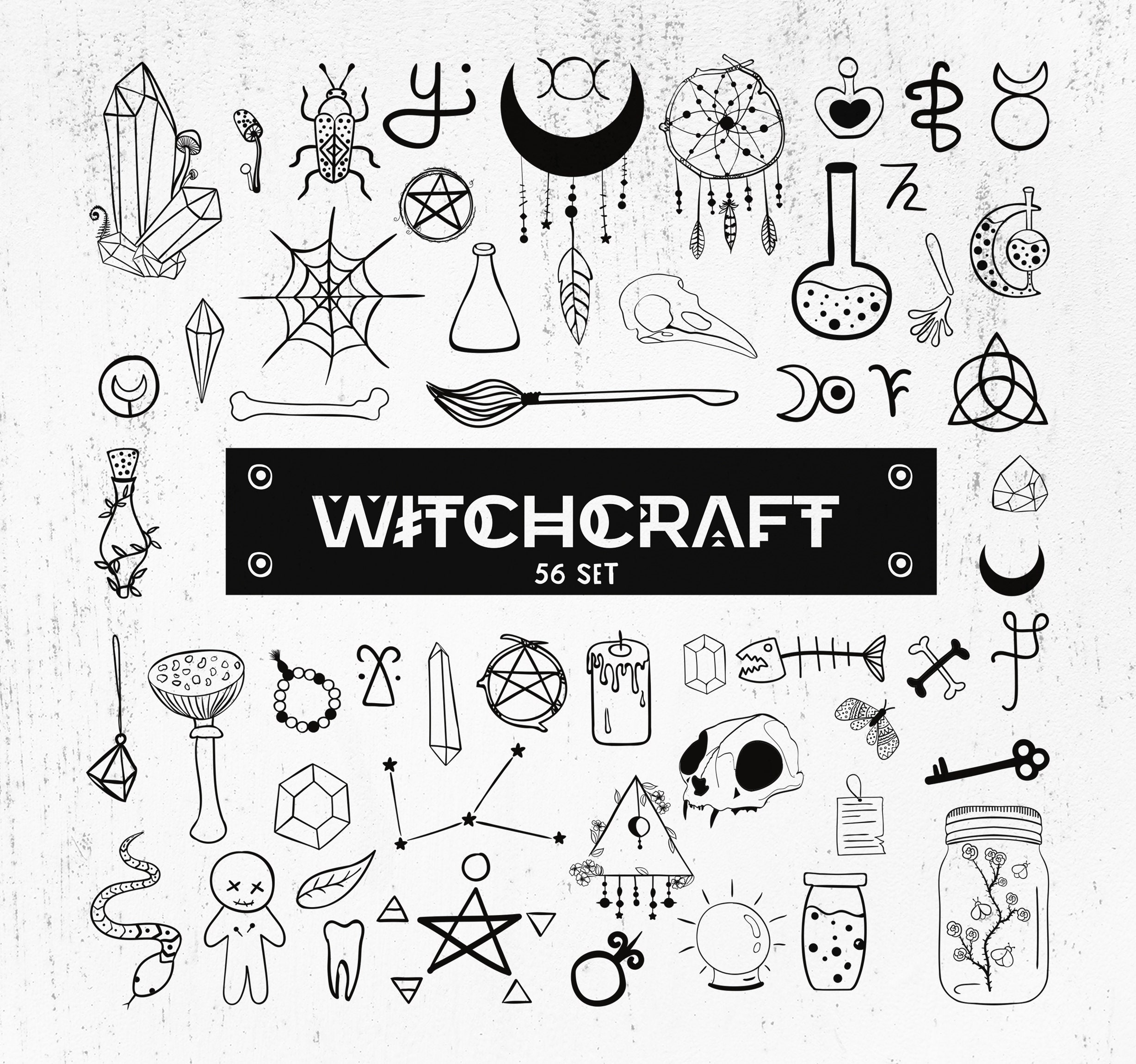 Witchcraft SVG Art, Occult Digital Art, Pagan Vector Graphics, Wiccan ...