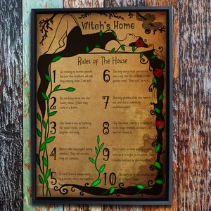 Witchs Rules of the House, Witch Rules Poster, Art Print, Halloween ...