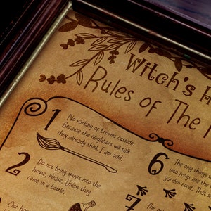 Witchs Rules of the House, Witch Rules Poster, Art Print, Halloween ...