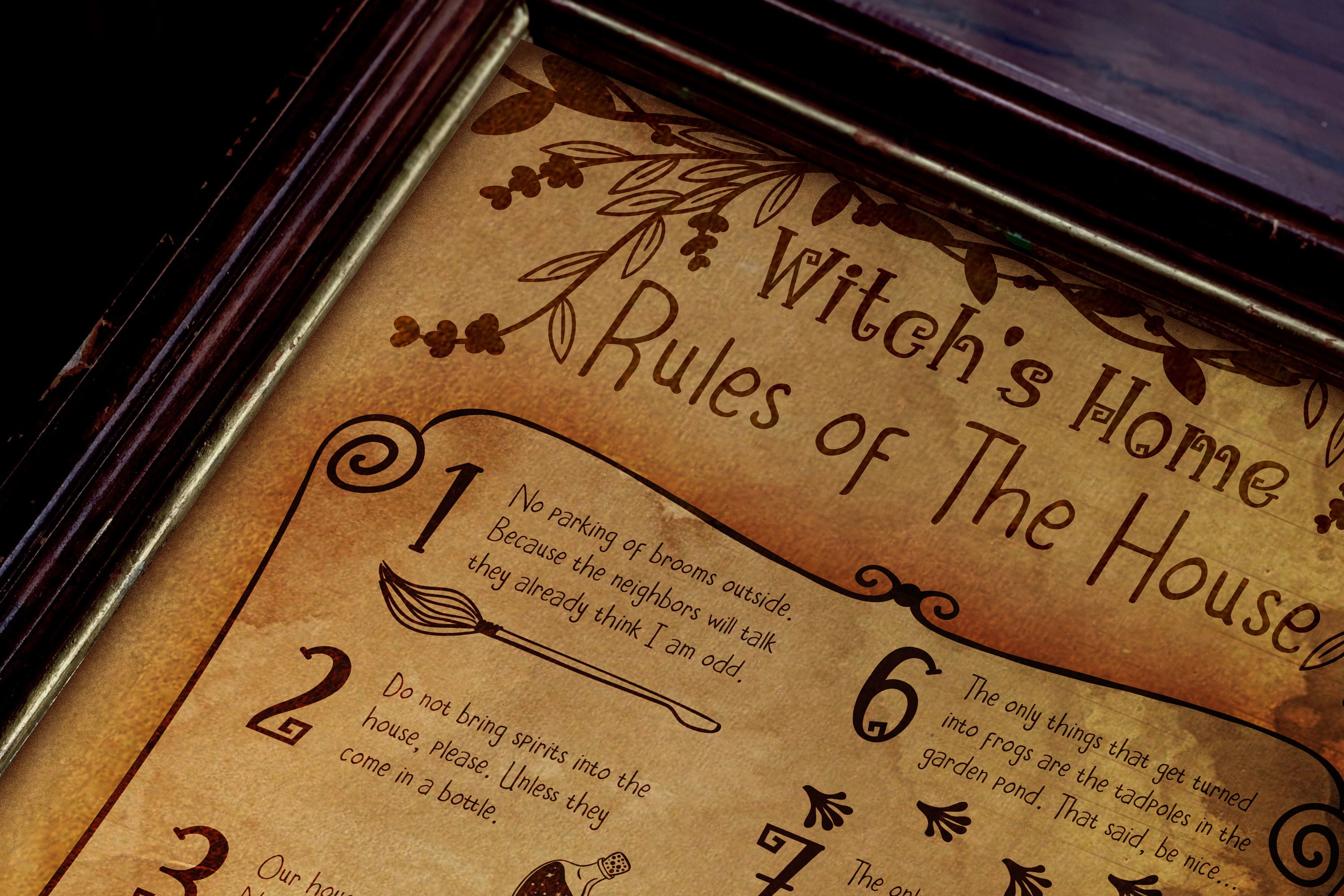 Witchs Rules of the House, Witch Rules Poster, Art Print, Halloween ...