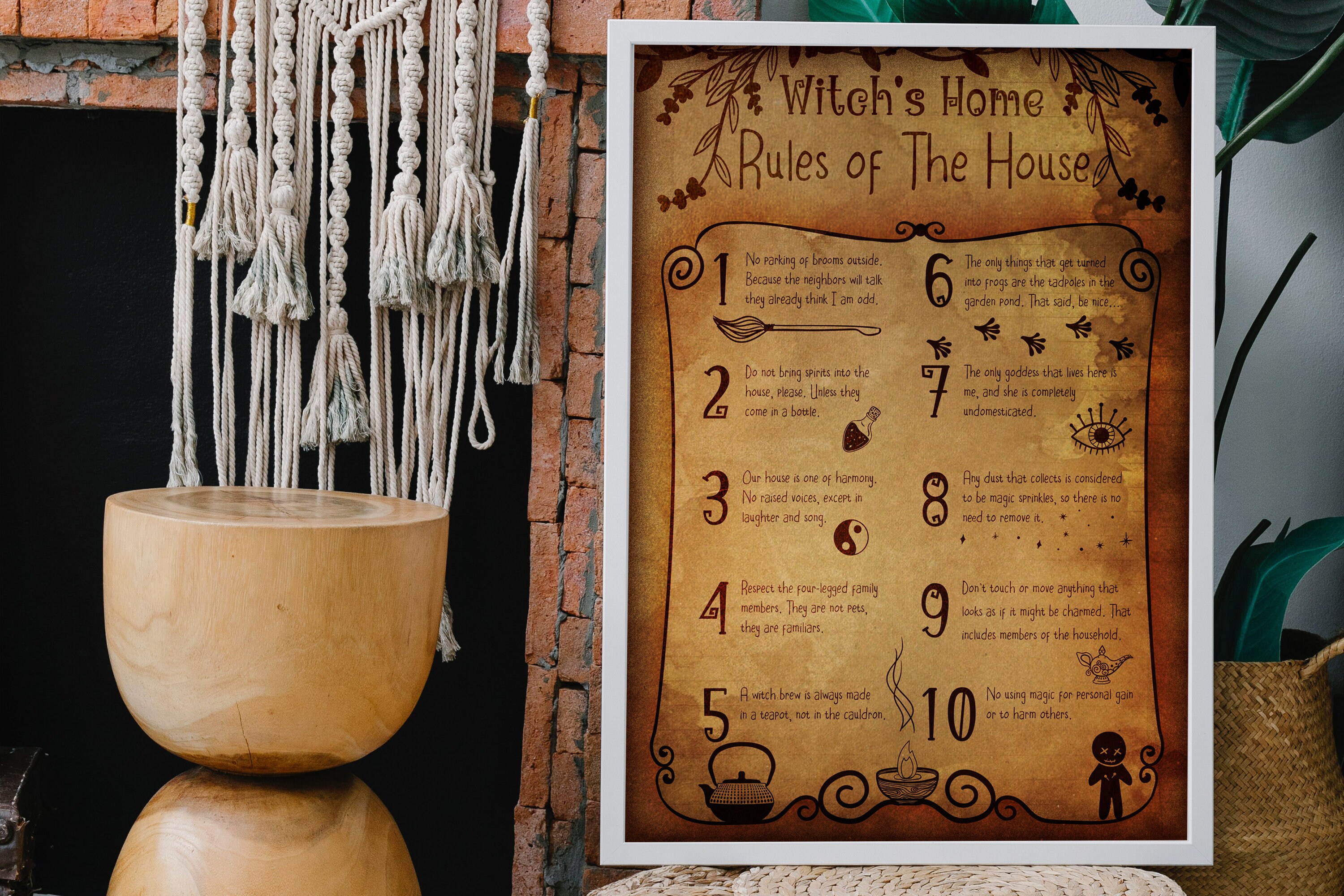 Witchs Rules of the House, Witch Rules Poster, Art Print, Halloween ...
