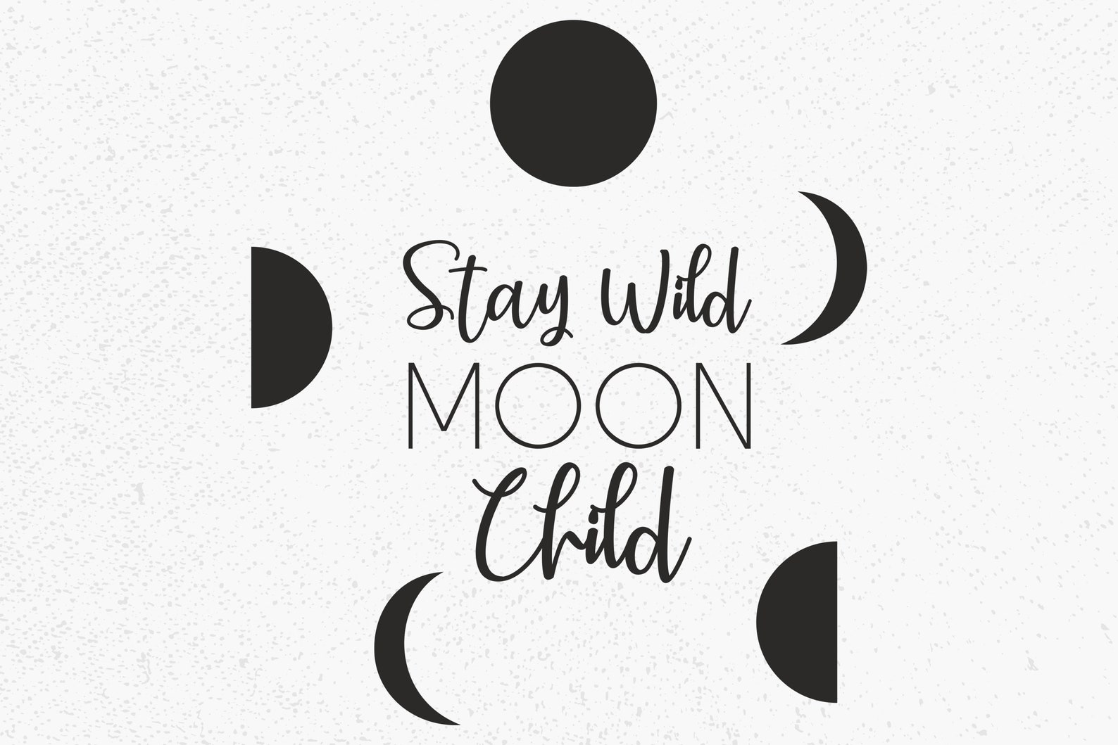Stay Wild Moon Child SVG, Boho Moon, Crescent Moon SVG, Hippie Celestial SVG, Cut File for ...