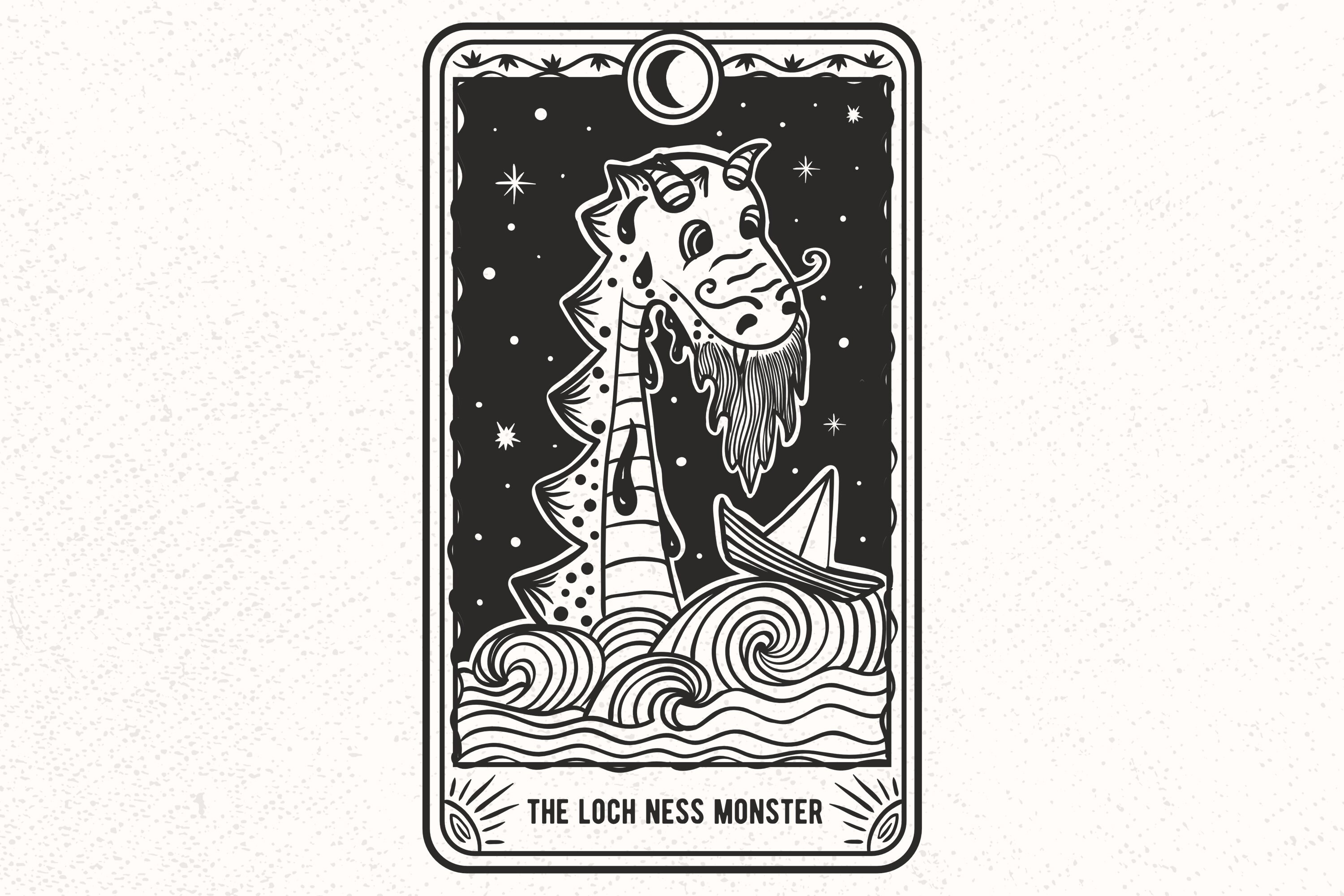 Loch Ness Monster Tarot Card SVG, Nessie Split Monogram (digital ...