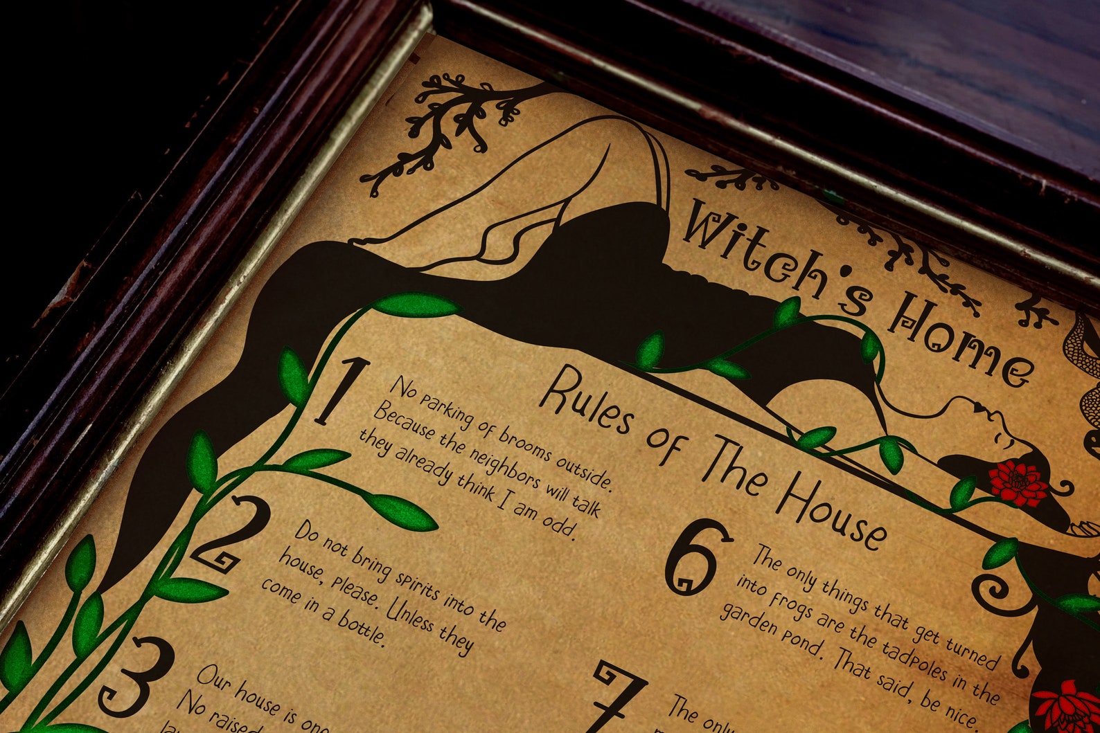 Witchs Rules of the House, Witch Rules Poster, Art Print, Halloween ...