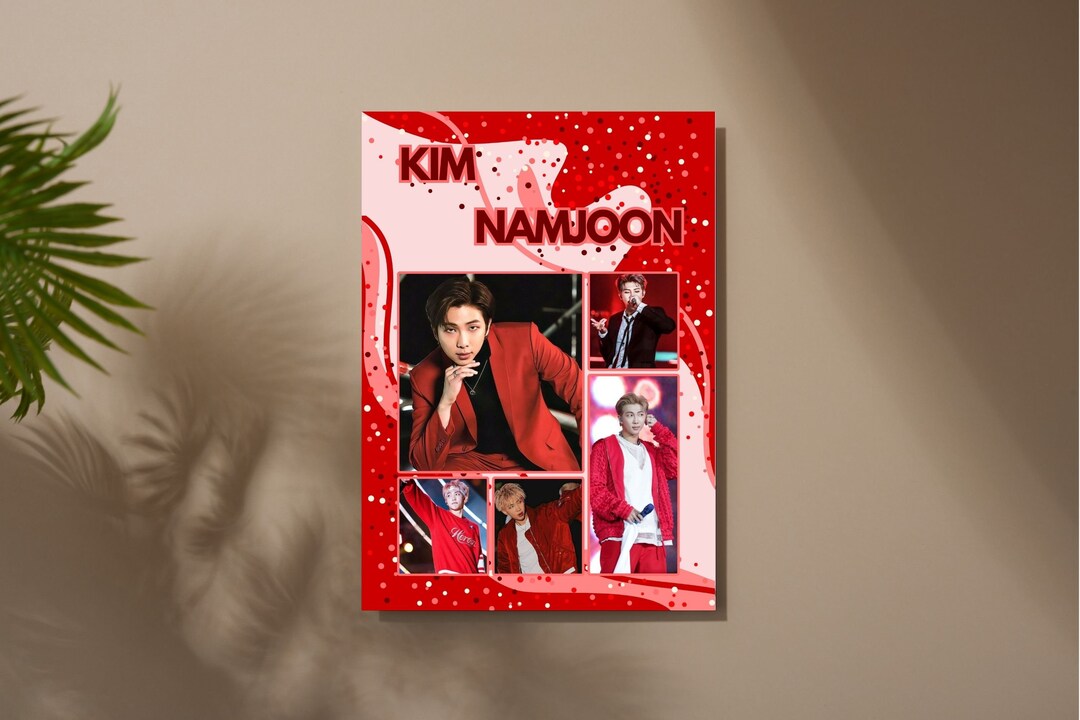 BTS Rm Poster Rm Colourful Poster Namjoon Poster BTS Wall Art Digital ...