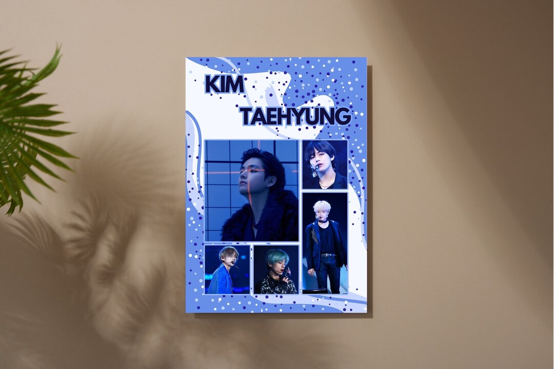 BTS V Poster Taehyung Poster V Colourful Poster BTS Wall Art Digital ...