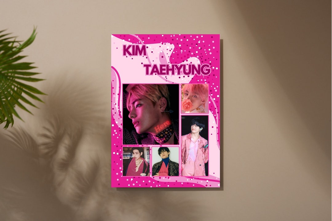 BTS V Poster Taehyung Poster V Colourful Poster BTS Wall Art Digital ...