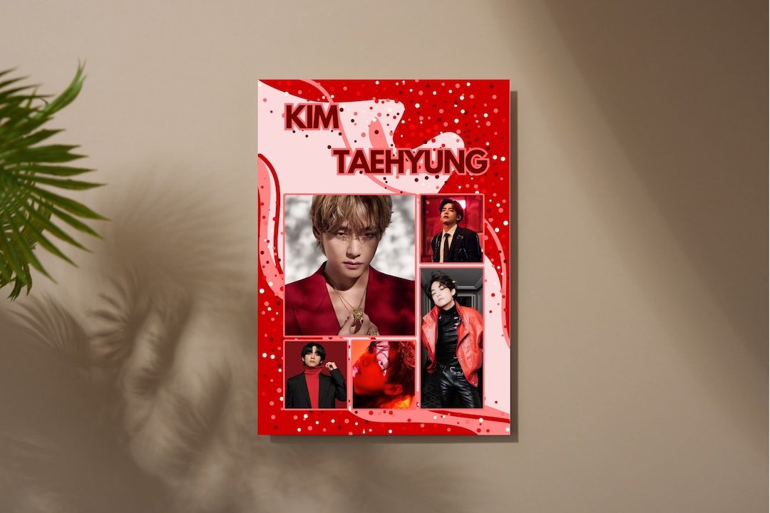BTS V Poster Taehyung Poster V Colourful Poster BTS Wall Art Digital ...