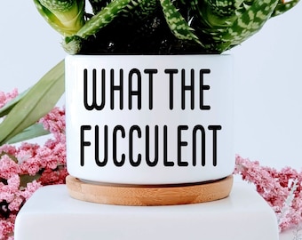 Planter Designs 2, What the Fucculent Ceramic Planter Pot Bamboo Tray ...