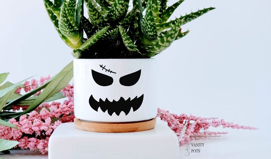 Scary Halloween Ghost Face Planter Pot Gift, Spooky Halloween Succulent ...