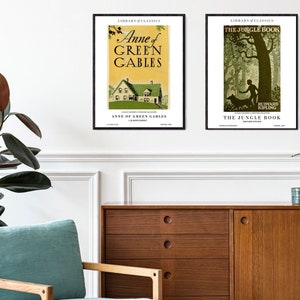 Classic Book Cover Wall Art Bundle, Kids Book Nook Decor, Set of 12 ...