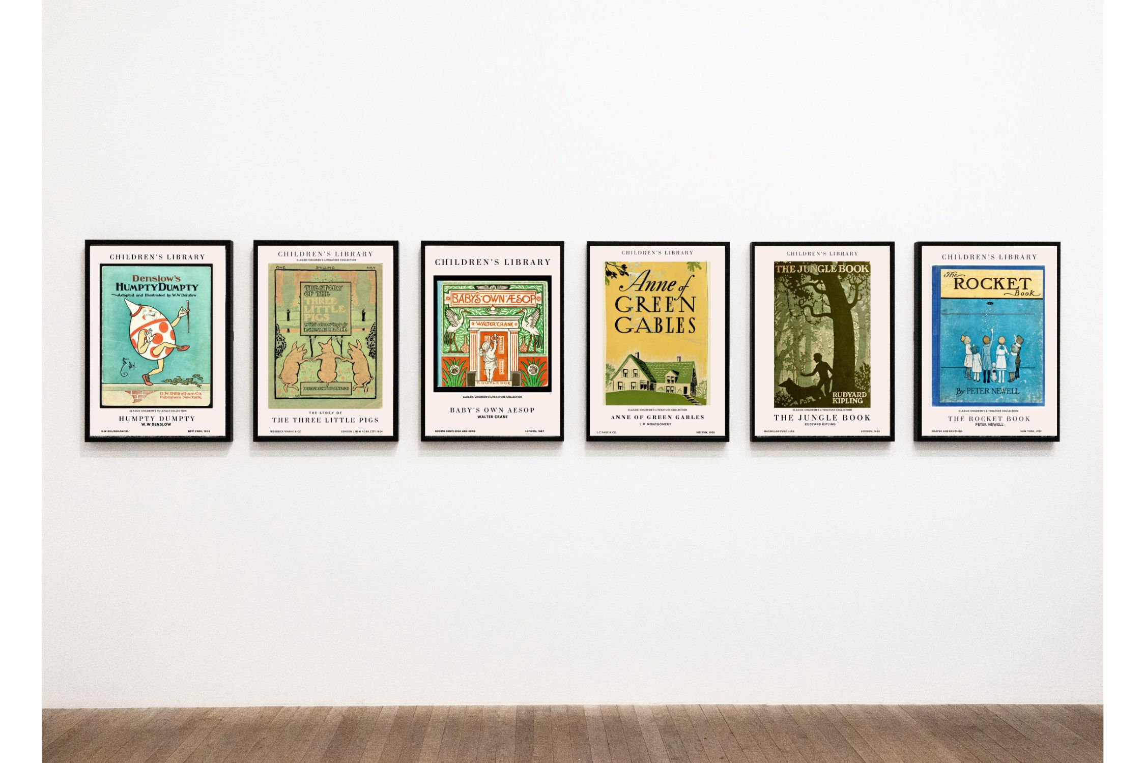 Classic Book Cover Wall Art Bundle Kids Book Nook Decor Set - Etsy