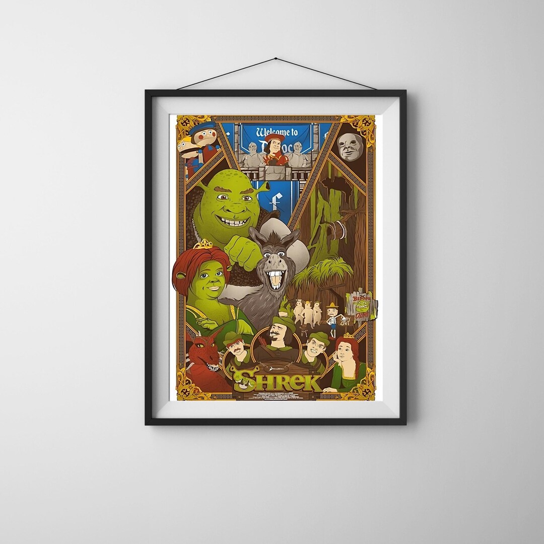 Shrek Poster Shrek Cartoon Poster Shrek Movie Poster - Etsy Australia