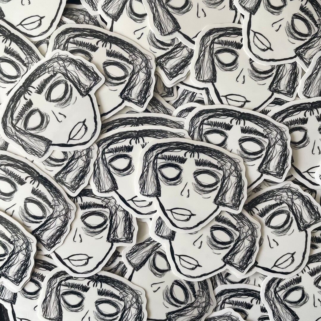 Meet Creepy Cindy! Small Sticker, Spooky Season, Halloween, Black and ...