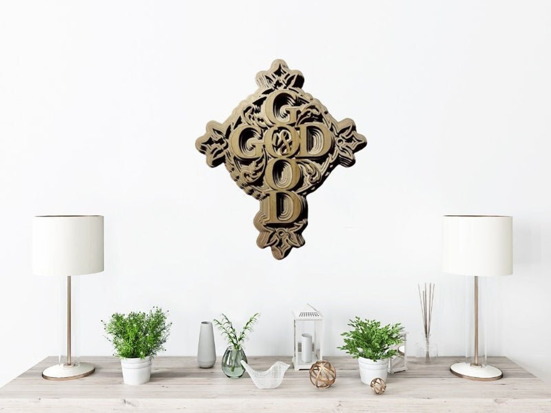 God is Good Layered Wooden Cross, Mandala Wall Decor Cross, Ayered Wood ...