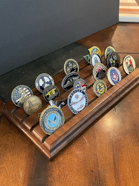 Handcrafted Walnut Challenge Coin Display With Four Rows for Coins - Etsy