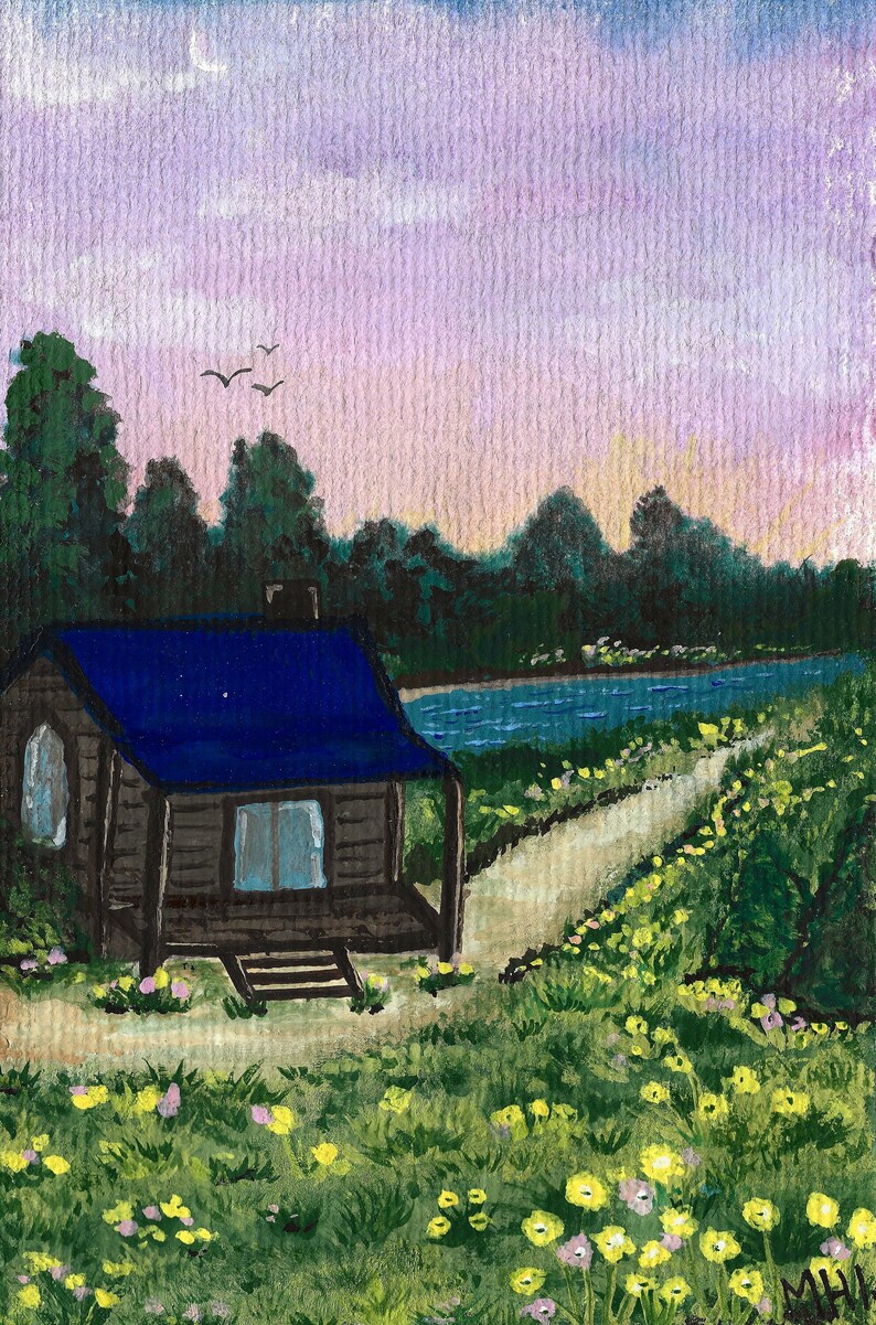 Cottagecore Cottagecore Art Country Art Cottage River - Etsy