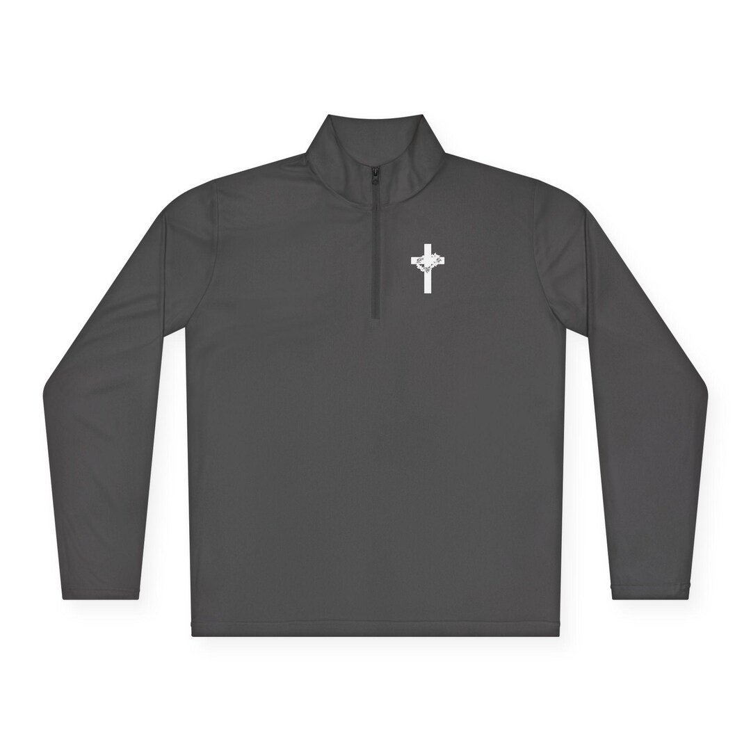 Small White Cross Quarter-zip Pullover | Christian Faith Chest Logo - Etsy