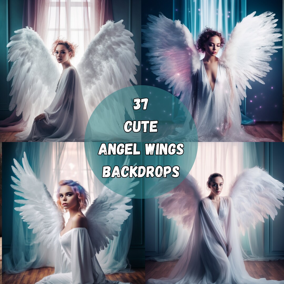 37 X Digital Backdrops Cute Angel Wings Digital Backrounds , Maternity ...