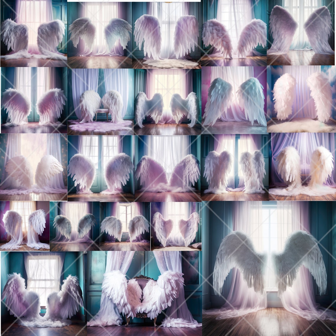 37 X Digital Backdrops Cute Angel Wings Digital Backrounds , Maternity ...