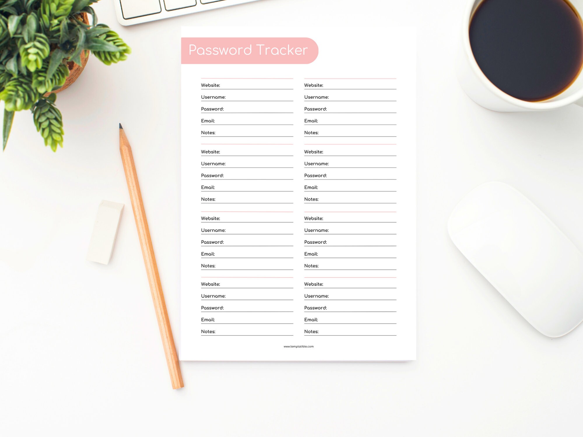 Password Tracker Printable Editable PDF Password Keeper - Etsy