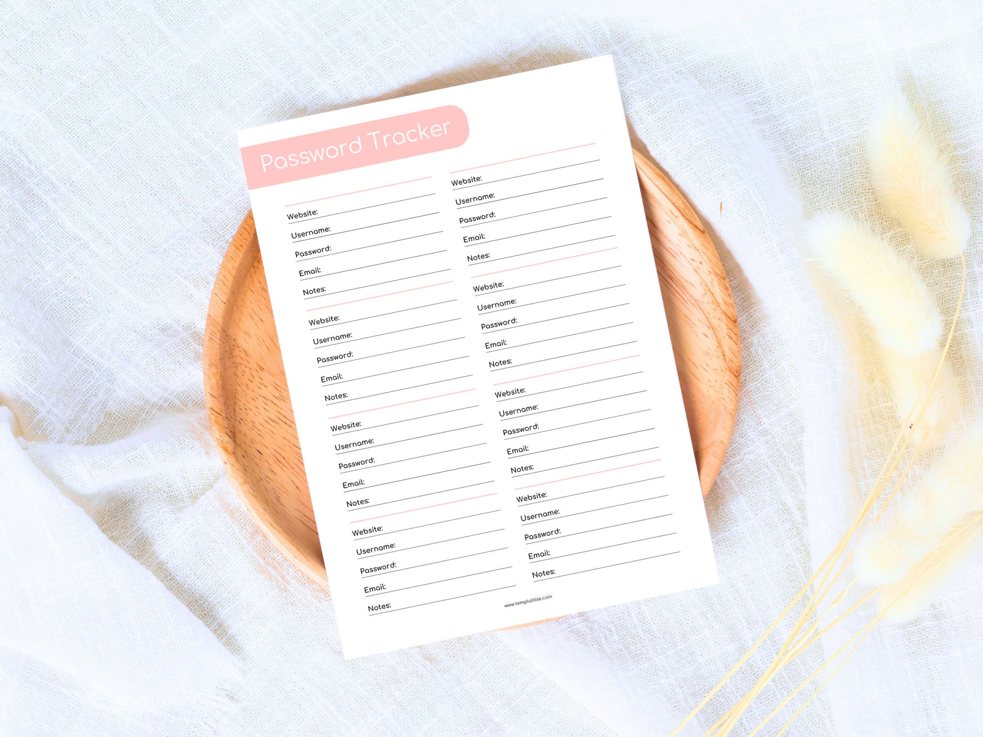 Password Tracker Printable Editable PDF Password Keeper - Etsy