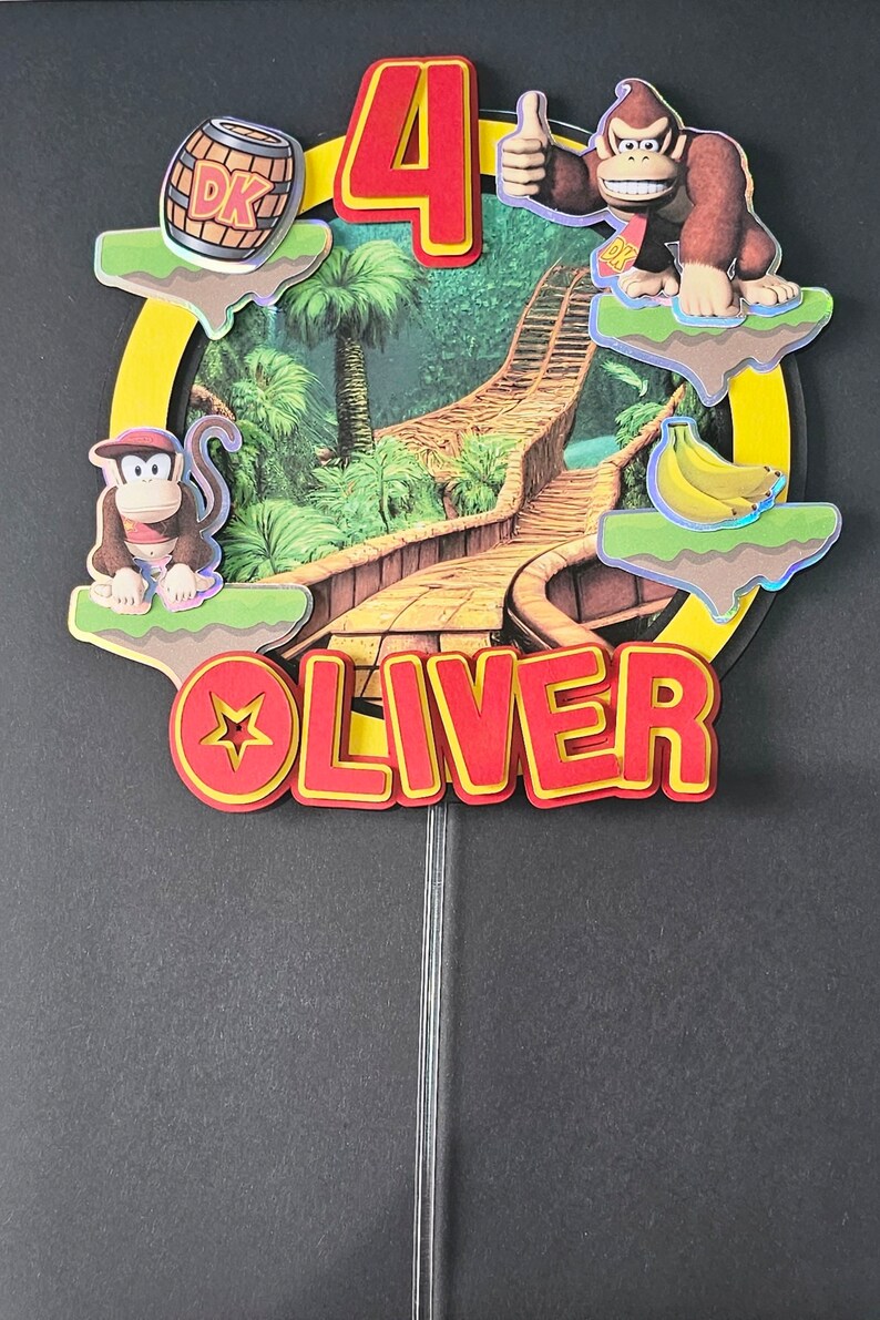 Donkey Kong Inspired Cake Topper - Etsy UK