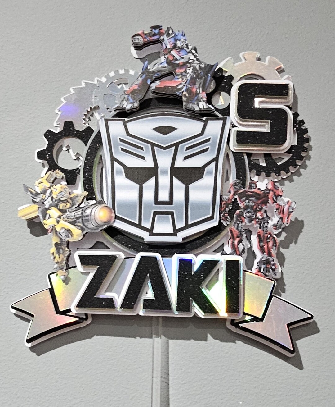 Transformers Inspired Cake Topper - Etsy