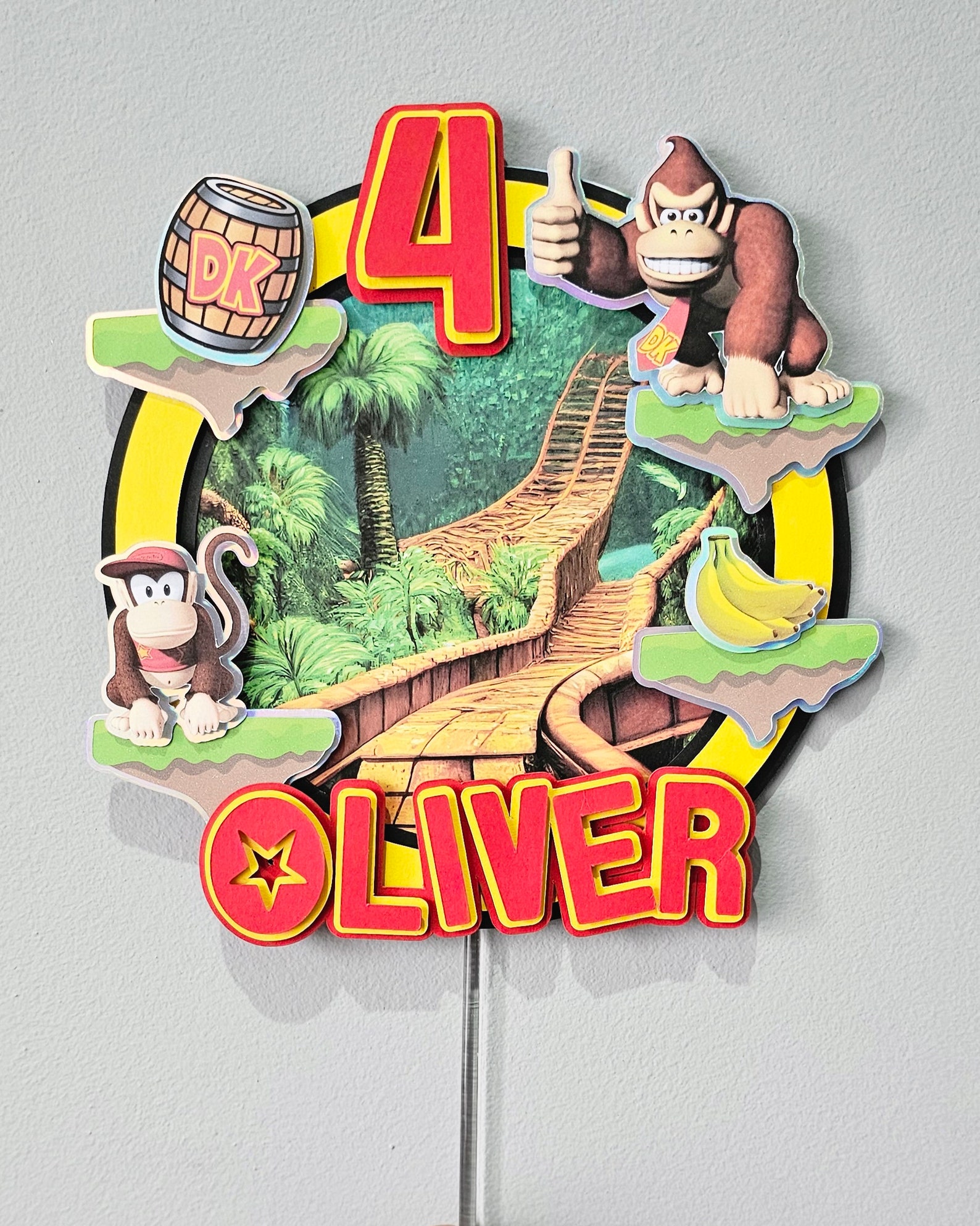 Donkey Kong Inspired Cake Topper - Etsy UK