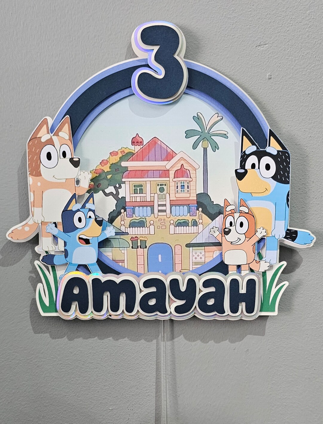 Bluey Inspired Cake Topper 3d Personalised - Etsy
