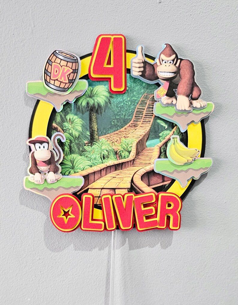 Donkey Kong Inspired Cake Topper - Etsy UK