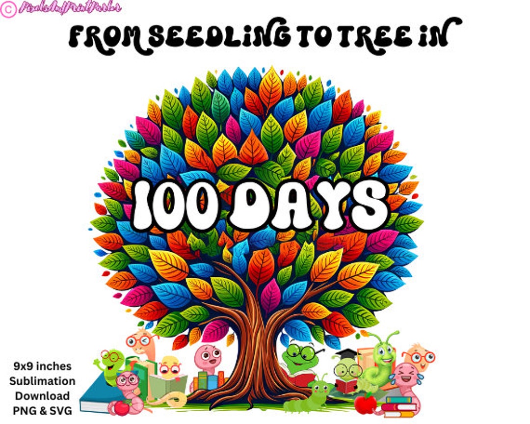 100 Days of School PNG, 100th Day of School SVG, Digital Download ...