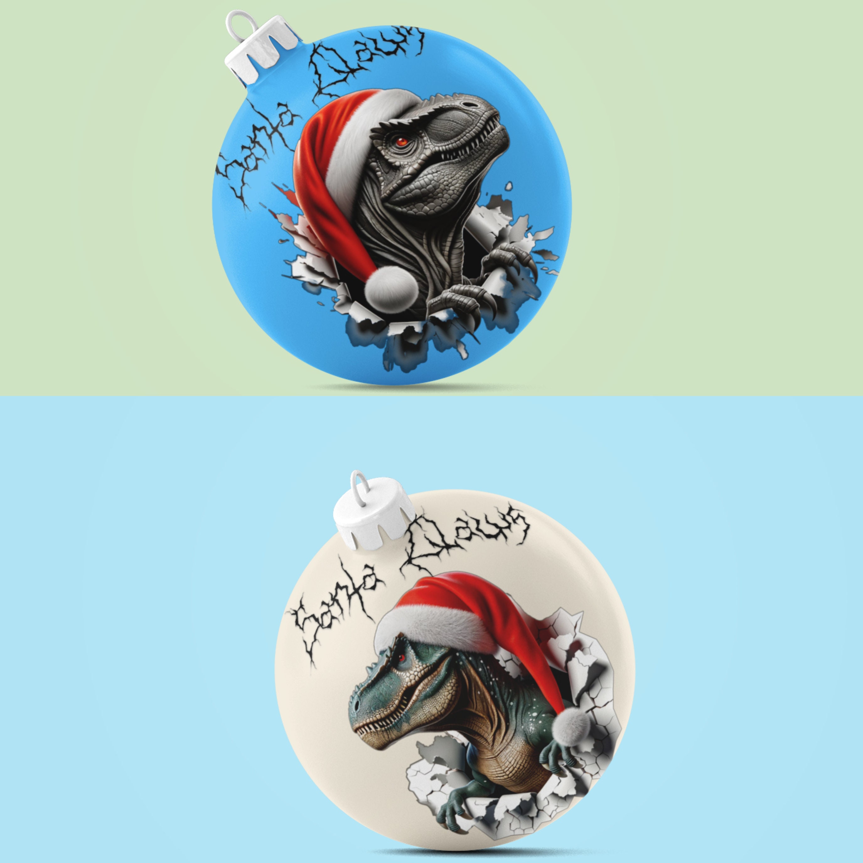 Christmas Dinosaur PNG, Santa CLAWS T-rex Holiday Graphic Mini Bundle ...