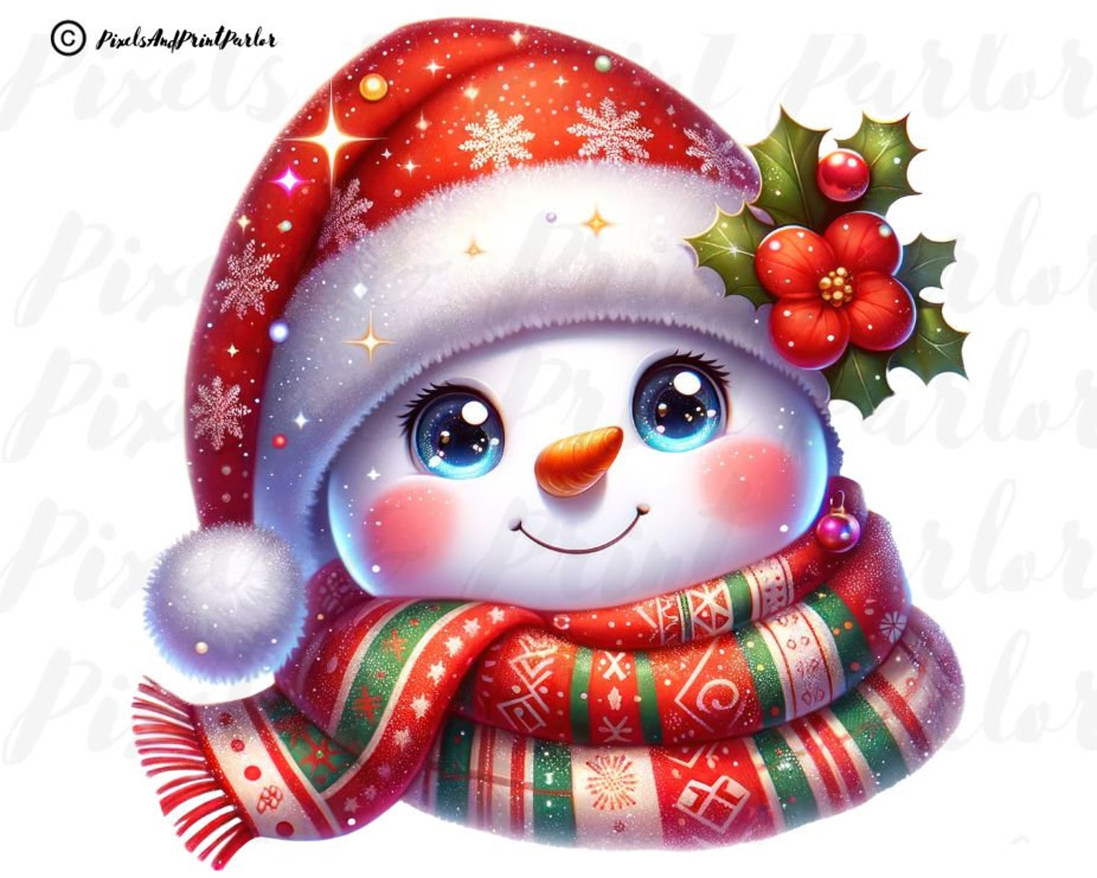 Cute Snowman PNG Clipart, Winter Holiday Sublimation Design File for ...