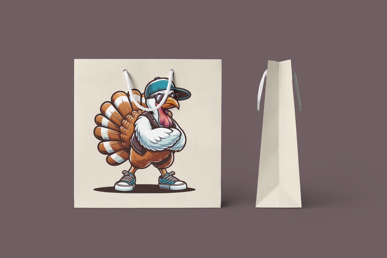 Funny Thanksgiving Turkey PNG, Too Cool Watercolor Turkey Art Print ...
