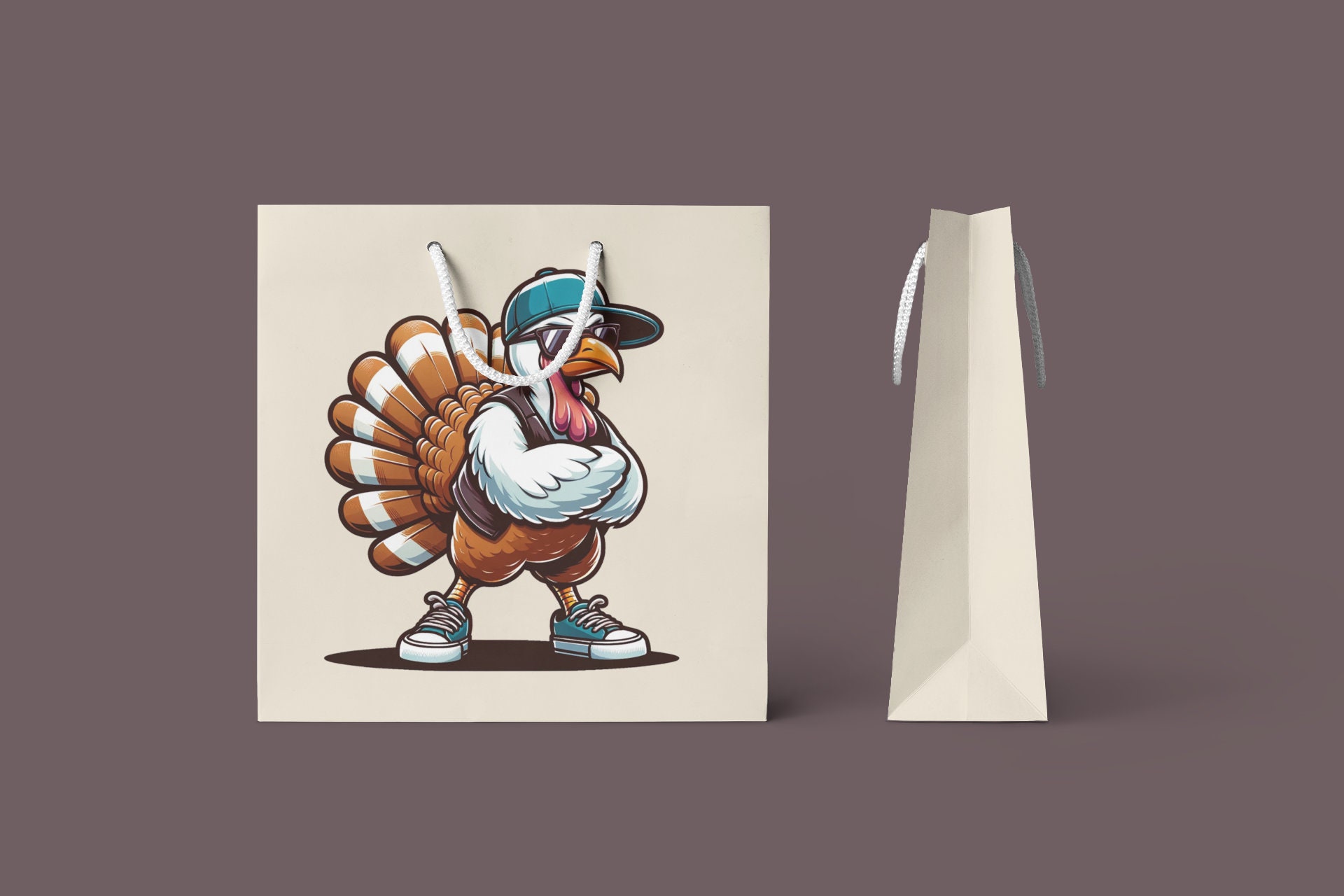 Funny Thanksgiving Turkey PNG, Too Cool Watercolor Turkey Art Print ...