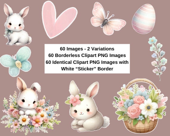 Watercolor Easter Clipart Bundle, Nursery Clipart, Floral Clip Art ...