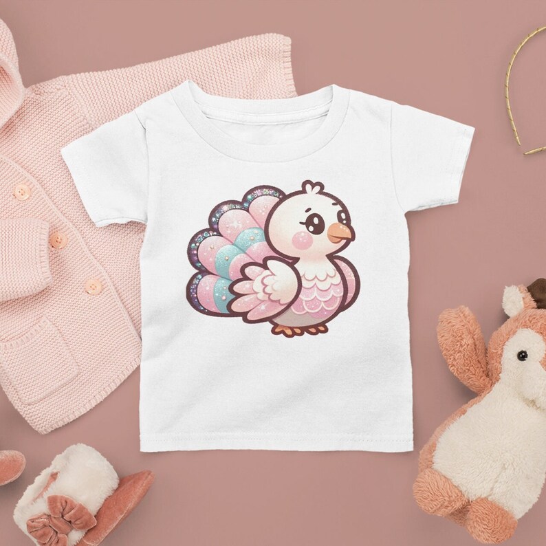 Thanksgiving PNG BUNDLE, Sparkling Pastel Turkey Friends, Whimsical ...