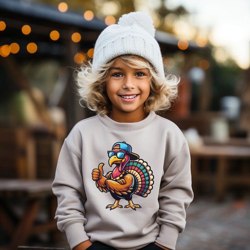 Funny Thanksgiving Turkey PNG, Too Cool Cartoon Turkey Art Print ...