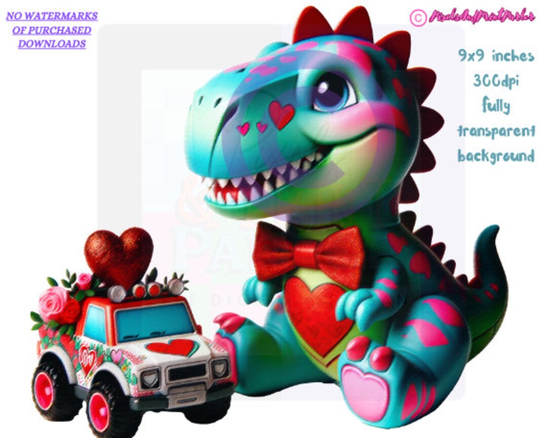 Dinosaur Valentine, Cute T-rex Dino PNG for Boys, Monster Valentine's ...