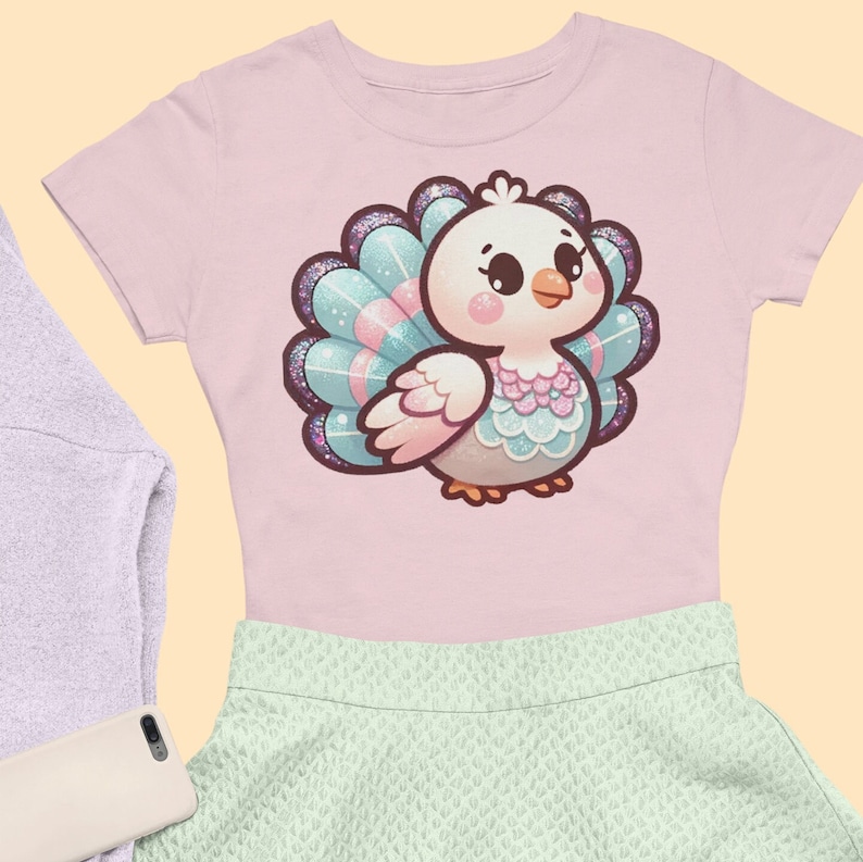 Thanksgiving PNG BUNDLE, Sparkling Pastel Turkey Friends, Whimsical ...