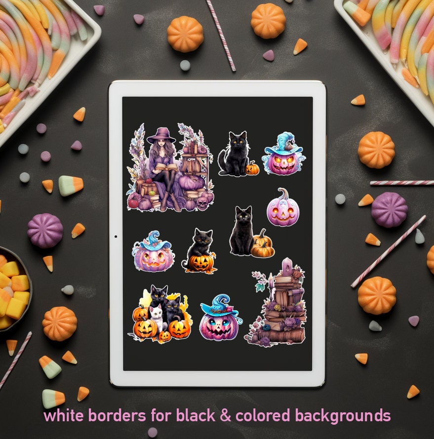 Digital Halloween Witch Planner Stickers, Goodnotes Sticker Book ...