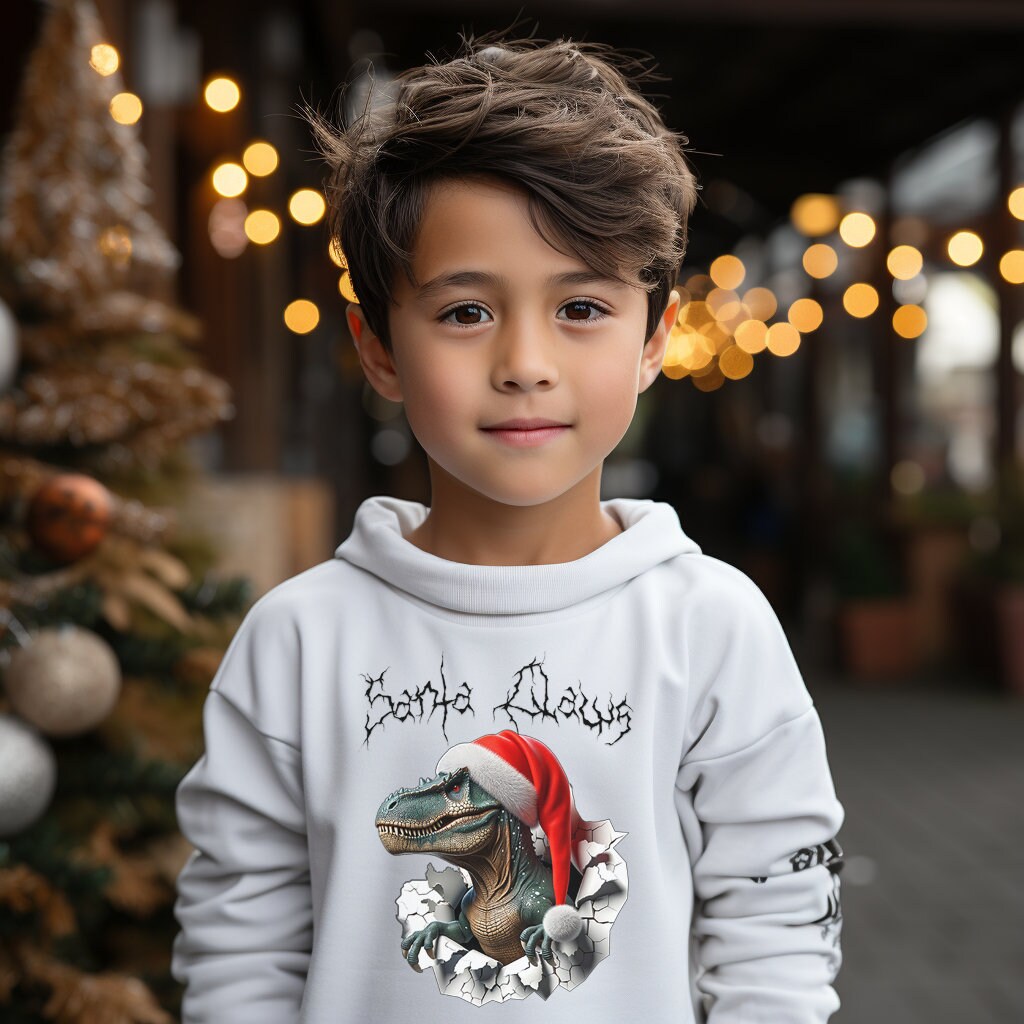 Christmas Dinosaur PNG, Santa CLAWS T-rex Holiday Graphic Mini Bundle ...