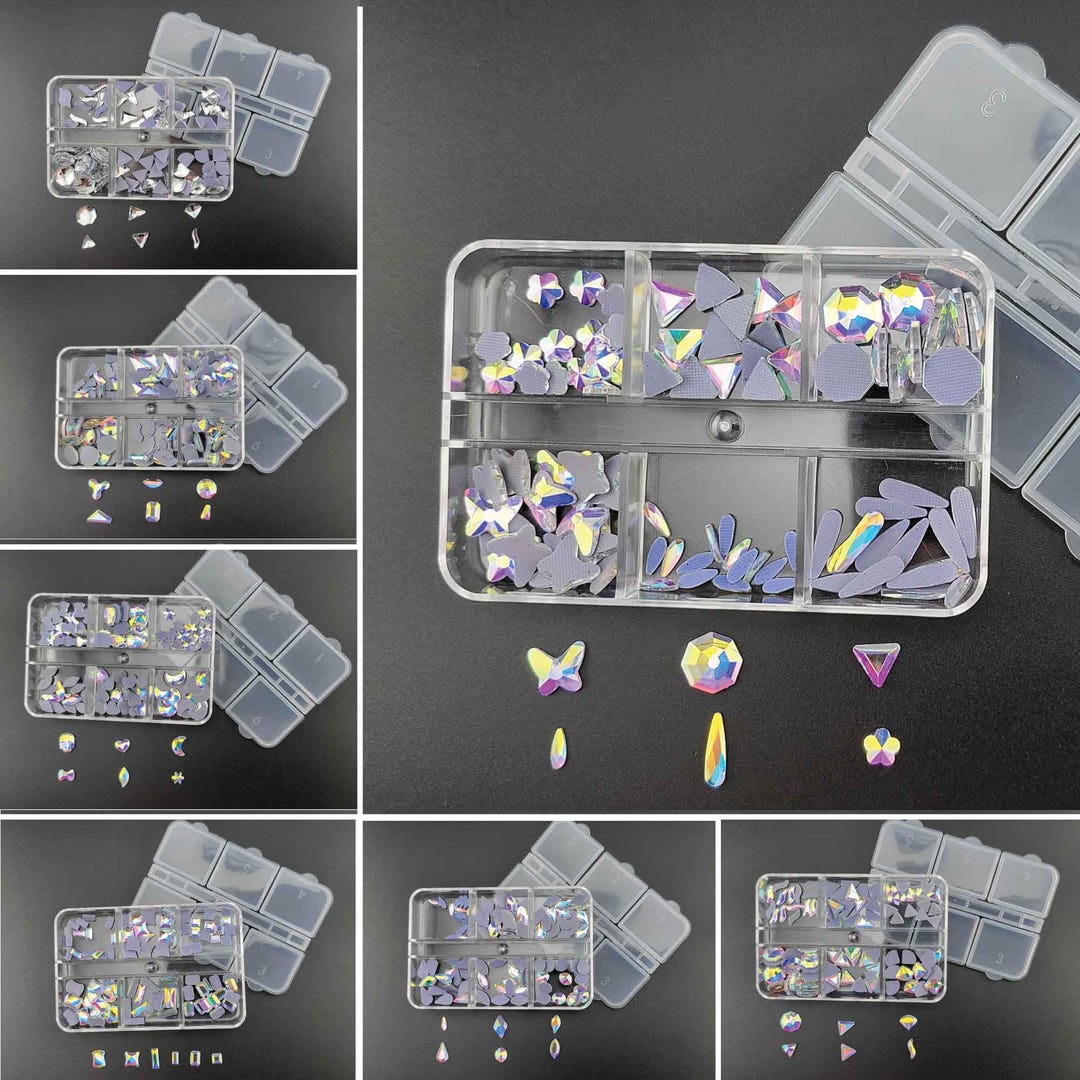 Mix Shape 96pcs Shiny Rhinestone Flatback Hotfix Nails Clothes Craft ...